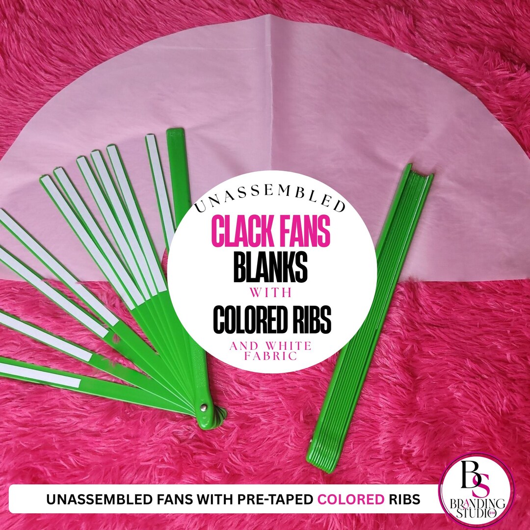 Colored Ribs Unassembled 13in Blanks Colored Pre-taped Colored Ribs, Clack Fans, Blank Clack ...
