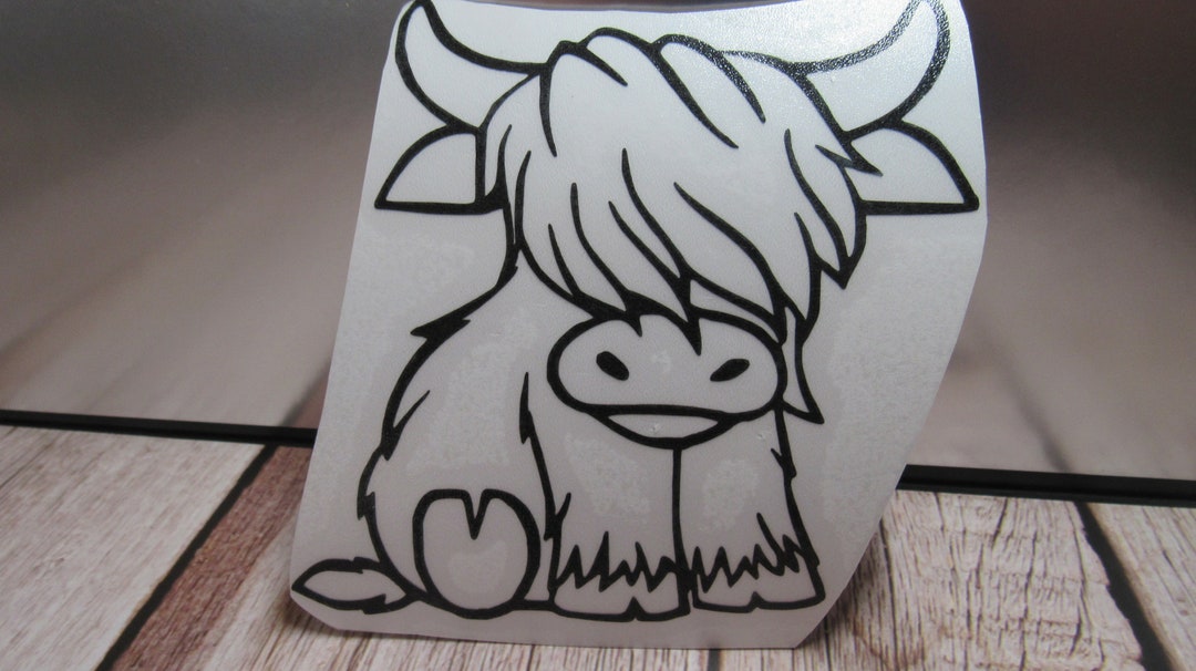 Highland Cow Decal, Permanent Vinyl, Window Decal, Car Decal - Etsy