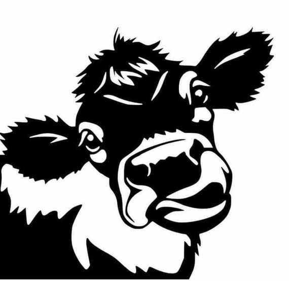 Cow Decal Permanent Vinyl Window Decal Car Decal - Etsy