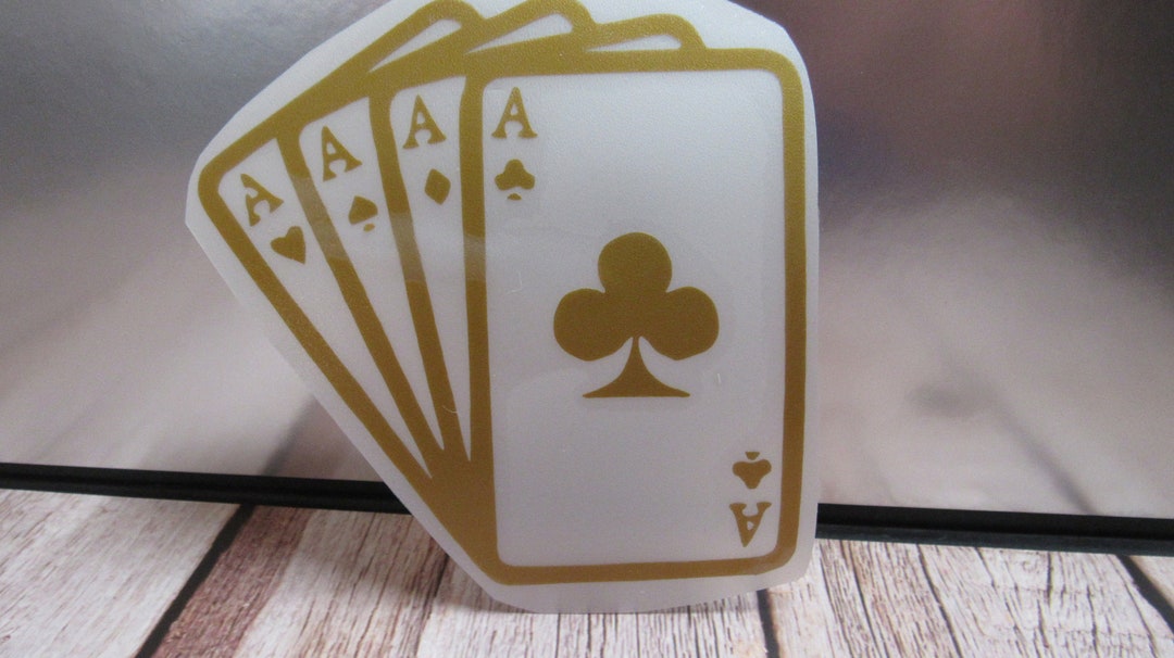Four Aces Cards Decal, Permanent Vinyl, Window Decal, Car Decal - Etsy