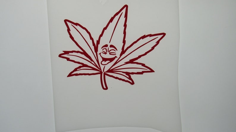 Smiling Pot Leaf Decal, Permanent Vinyl Decal - Etsy