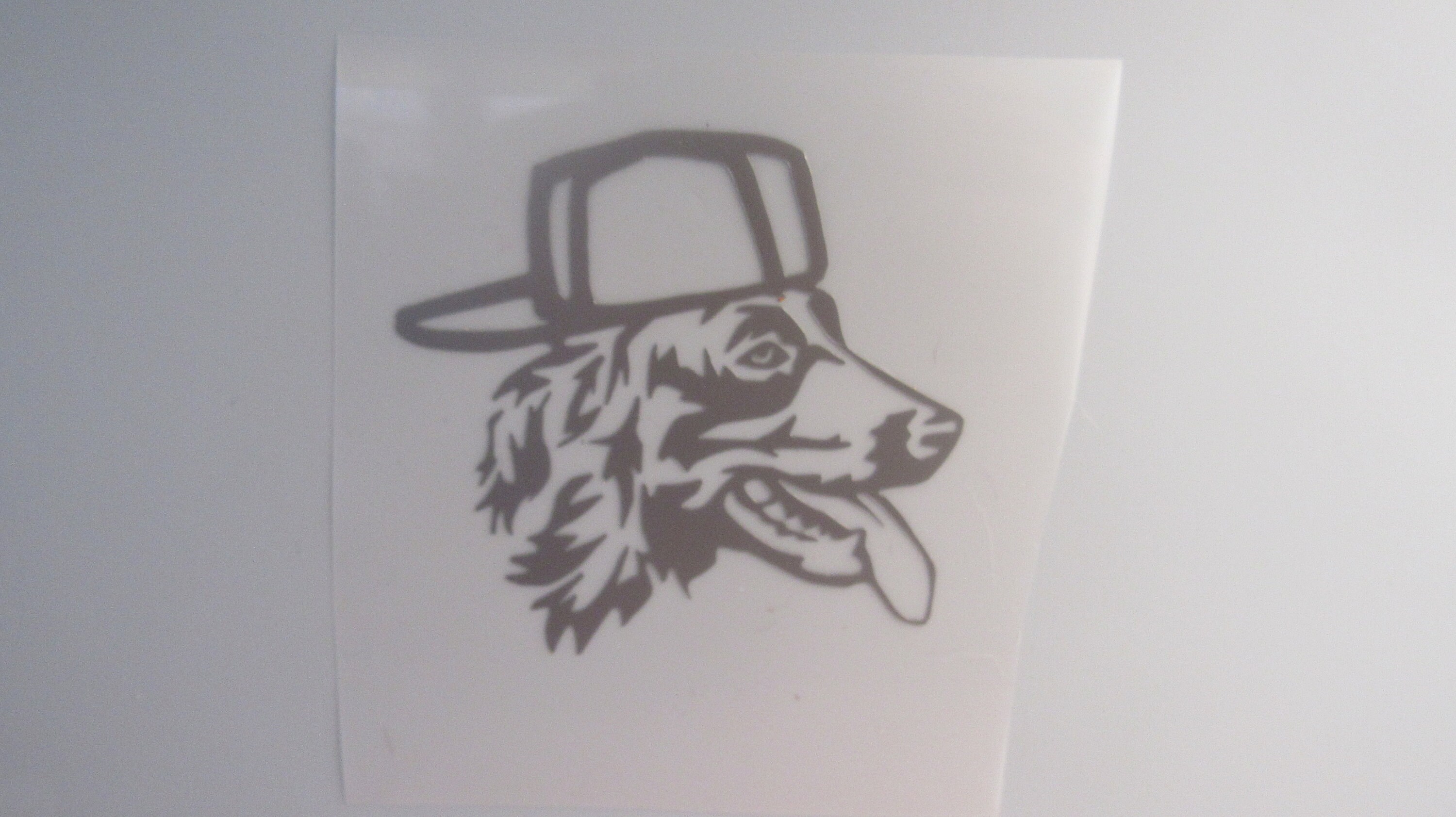Dog With Backwards Ball Cap Decal, Permanent Vinyl, Window Decal, Car ...
