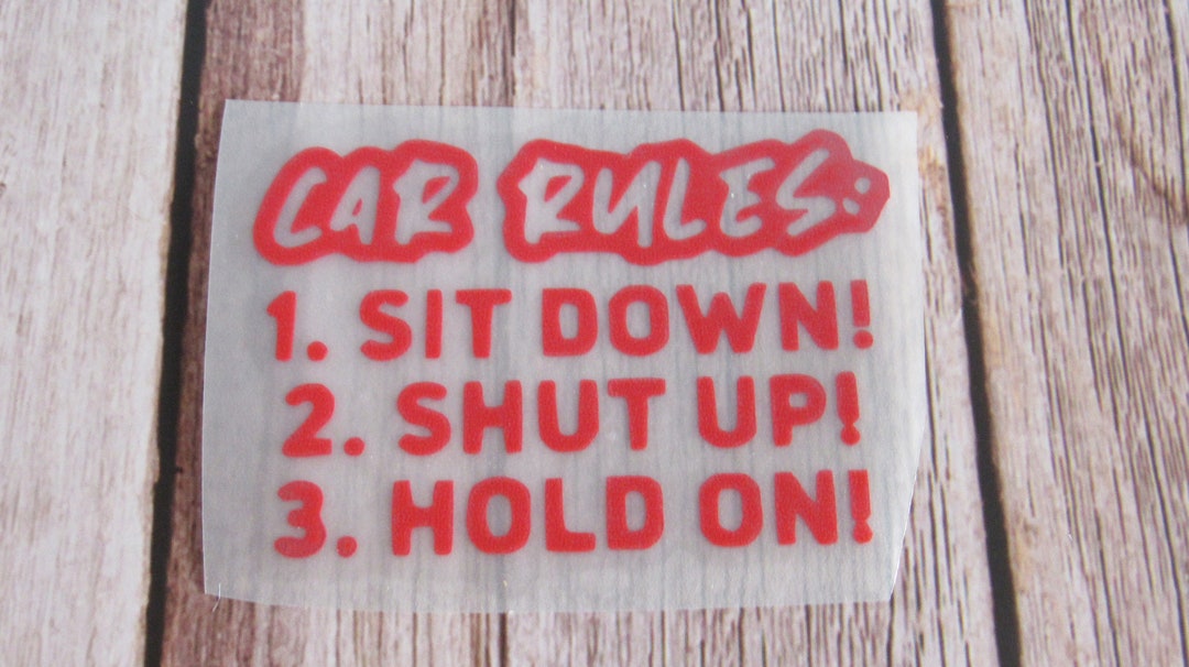 Car Rules Humor Decal, Permanent Vinyl, Window Decal, Car Decal - Etsy