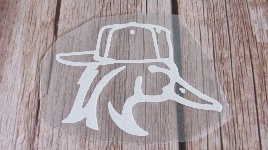 Wood Duck With Backwards Ball Cap Decal, Permanent Vinyl, Window Decal ...