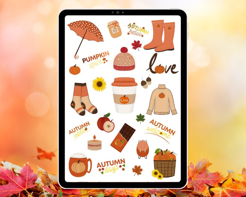 Fall Digital Stickers, Printable Autumn Planner Stickers, Instagram ...