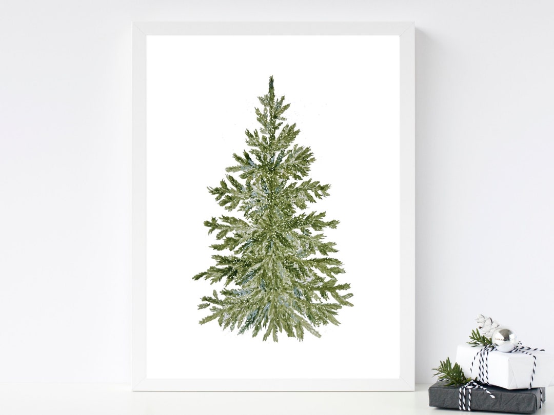Christmas Winter Tree Print, Snowy Tree, Digital Download, PDF ...