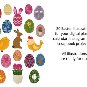Easter Digital Download Stickers Sheet, Printable PDF, PNG, JPG - Etsy