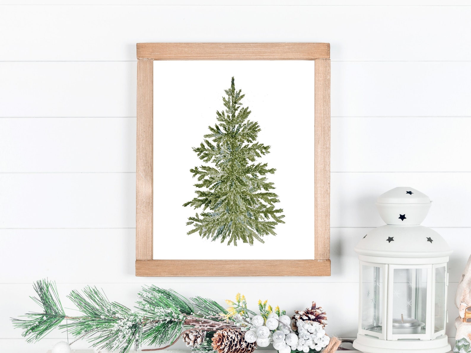 Christmas Winter Tree Print, Snowy Tree, Digital Download, PDF ...
