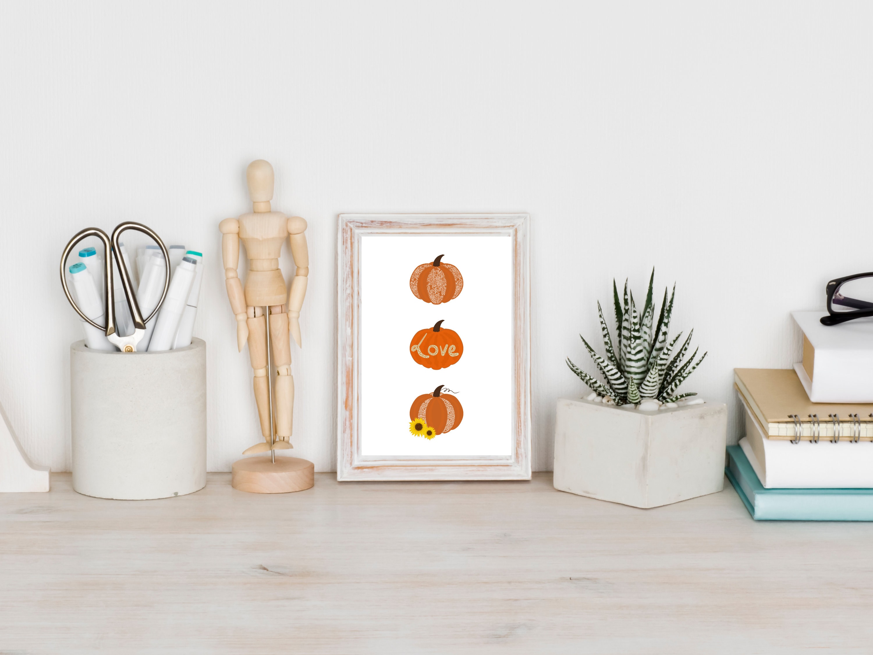 Set of 3 Pumpkin Printable, Halloween Decor, Autumn Wall Art, Fall Wall ...
