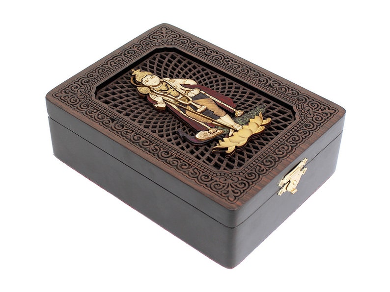 Lord Murugan Murugan Swamy Wood Marquetry Inlaid Keepsake Wooden Box ...