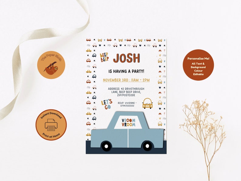 Editable Cars Birthday Welcome Sign A3 Kids Party Printable - Etsy