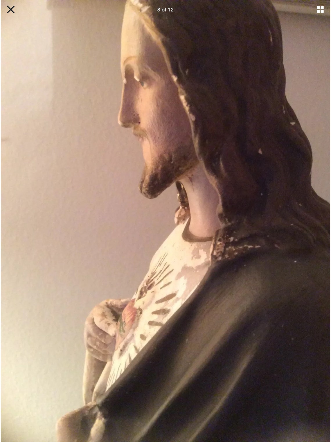 Vintage French Chalkware Statue of Jesus / Christ Sacre Coeur - Etsy