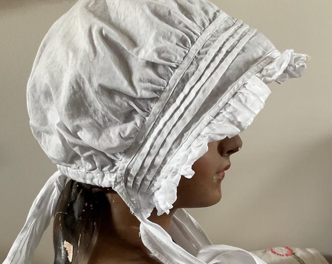 Wonderful Antique French Handmade Cotton Bonnet Just Exquisite ...