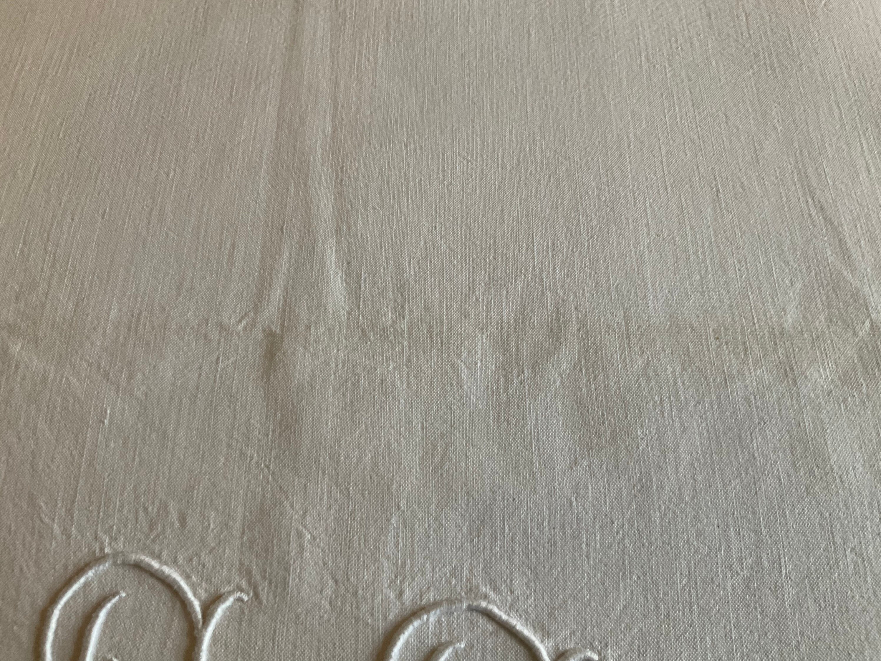 Vintage French Linen Large Monogrammed Dowry Sheet - Etsy