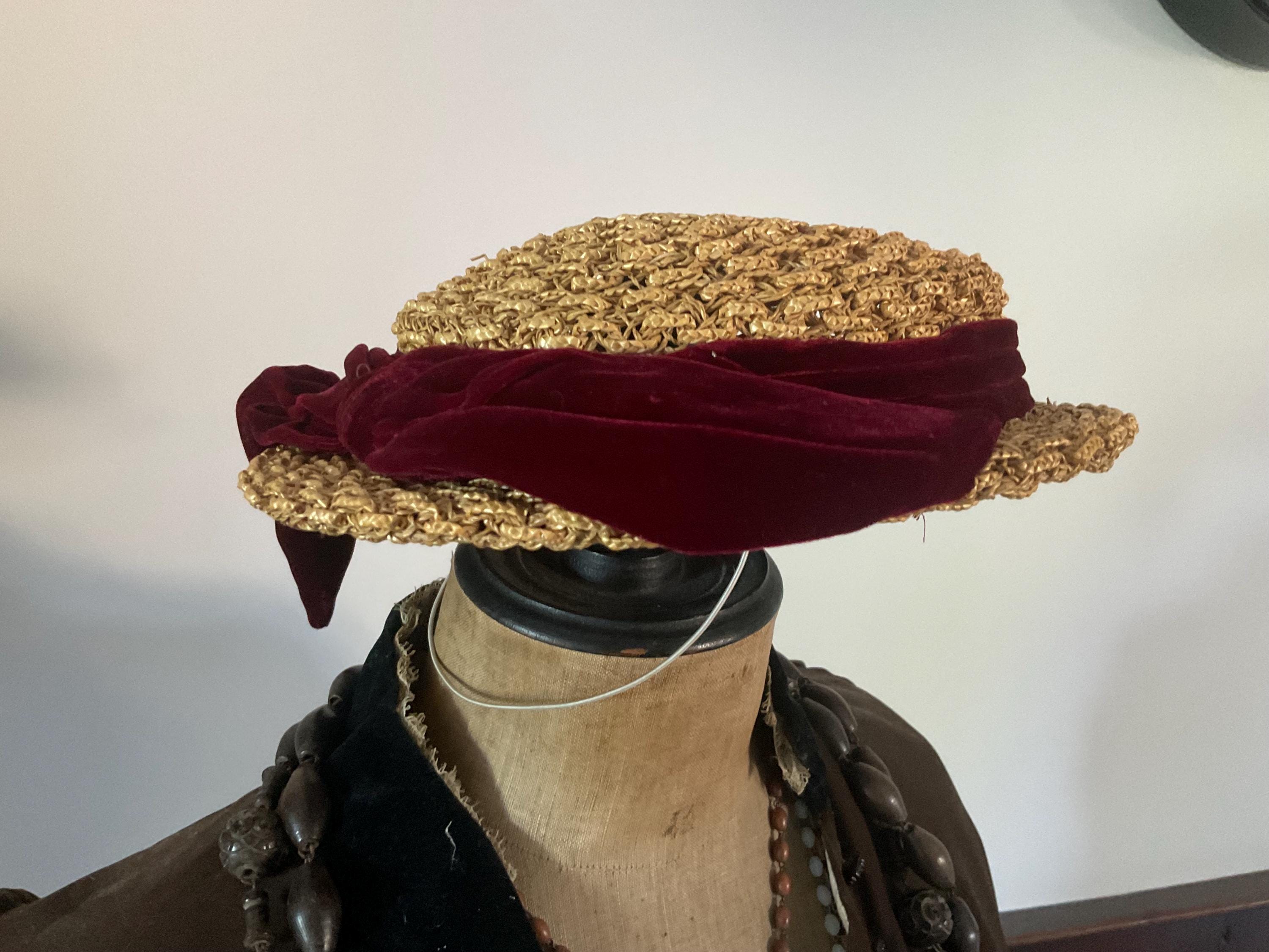 Fantastic Original Antique Early 1900”s Women’s Straw Hat - Etsy
