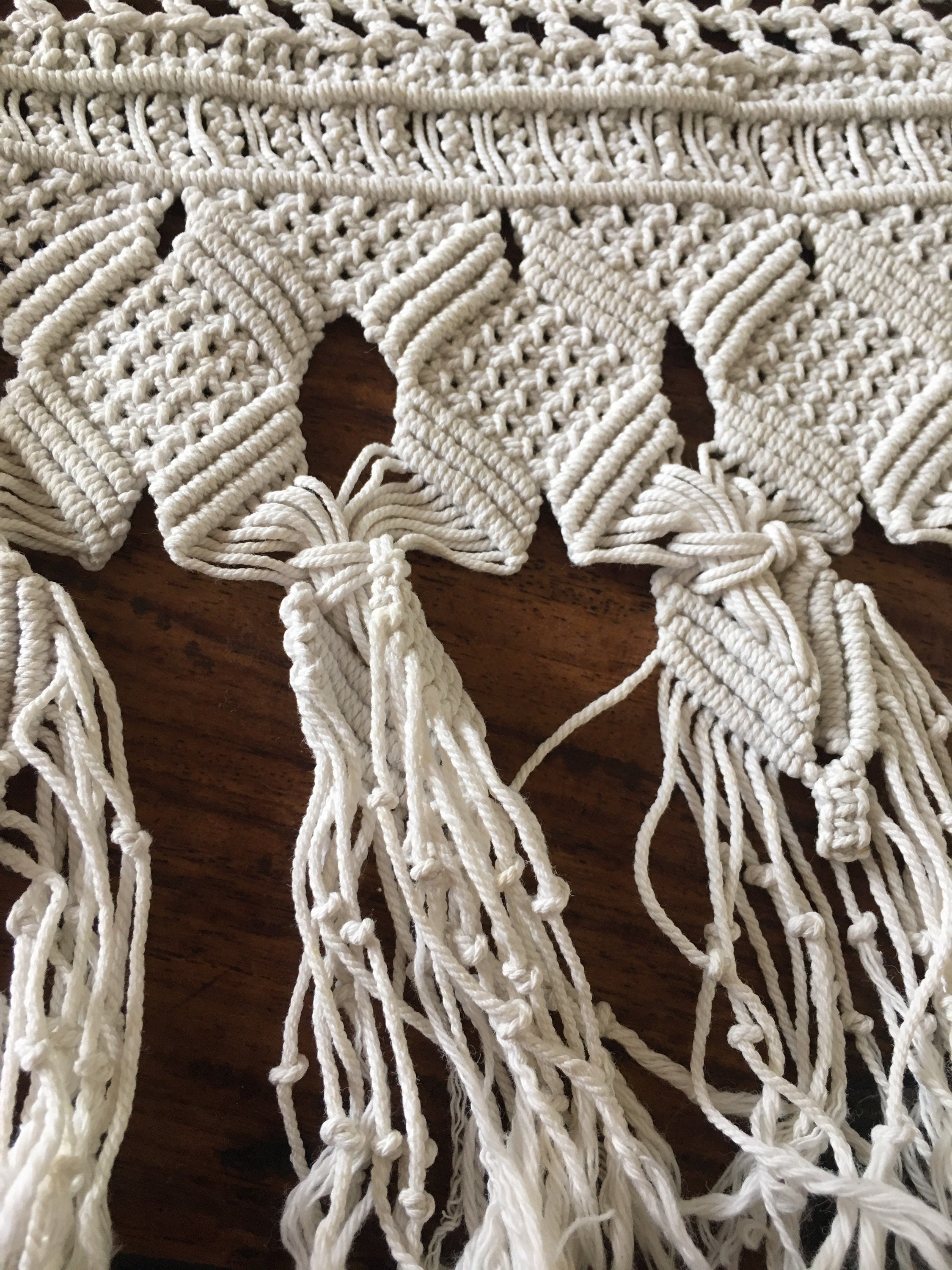 Vinatge French Handmade Cotton Crochet Window Panel With - Etsy