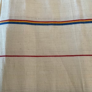 Superb Vintage French Striped ‘fil De Lin’/linen Torchon Fabric Bolt ...