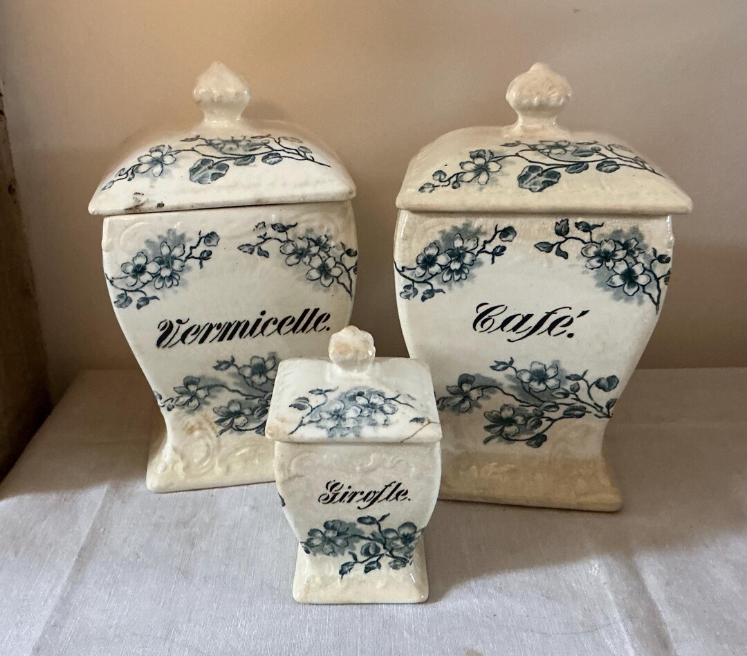 Set of Three Antique French Ironstone Storage Jars Absolutely Fabulous ...