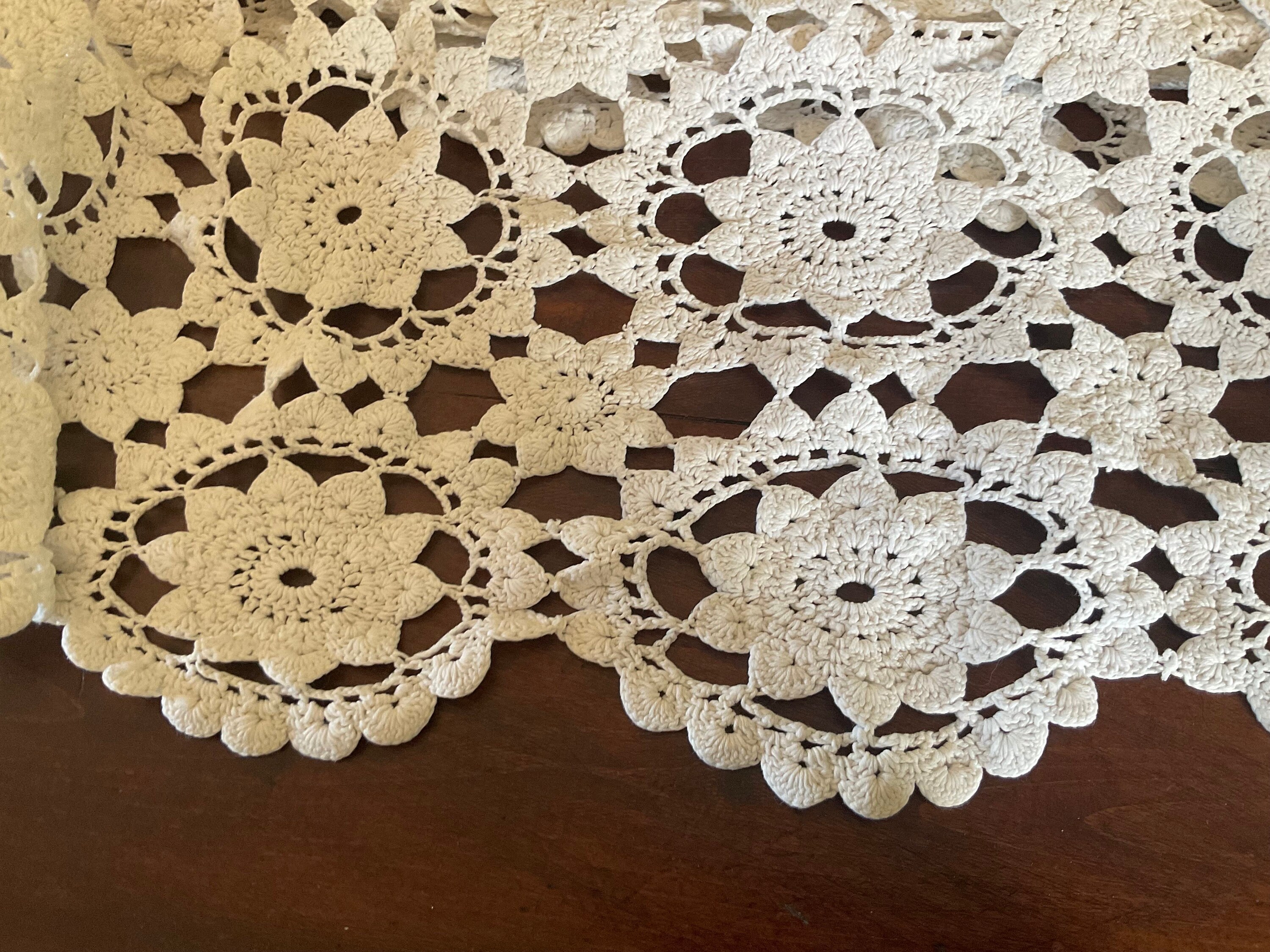 Vintage French Large Hand Worked Crochet Cotton Throw/ - Etsy