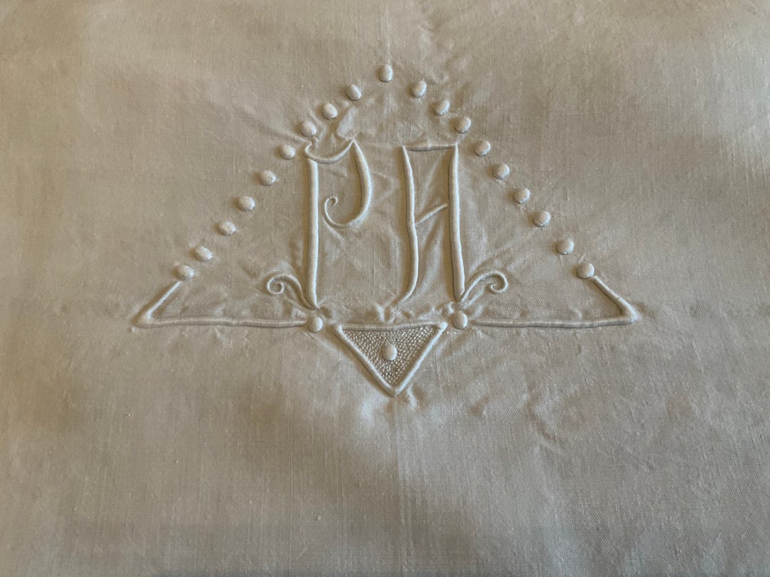 Fantastic Antique French Art Deco Linen Monogrammed Dowry Sheet - Etsy