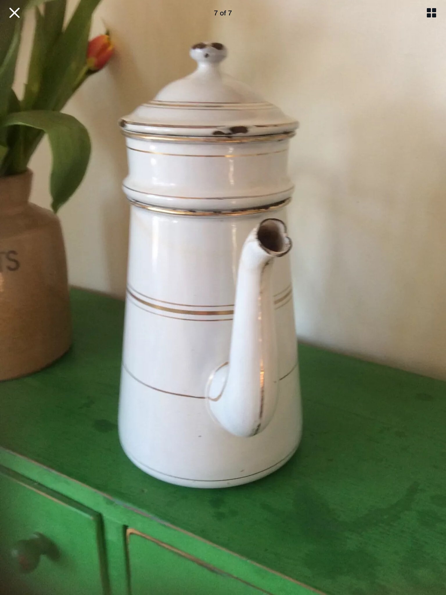Vintage French White and Gold Cafetière Coffee Pot - Etsy