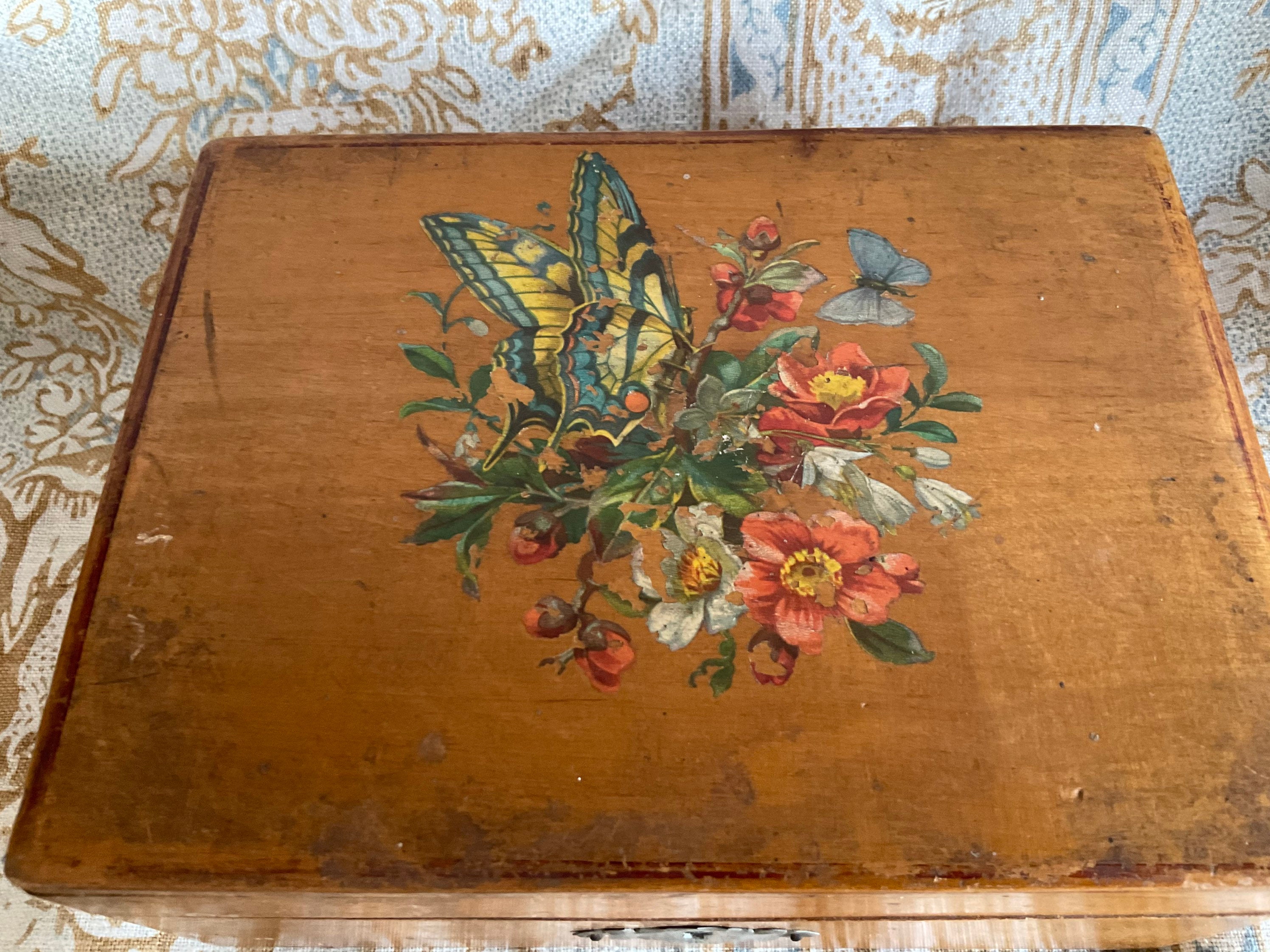 Vintage French Decoupage Small Wooden Box - Etsy