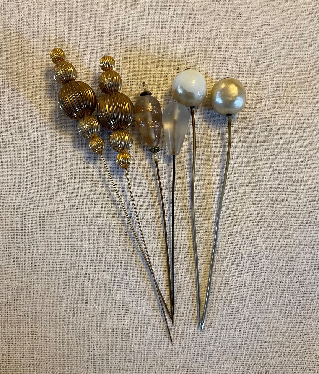Six Vintage Large Decorative Hat Pins - Etsy