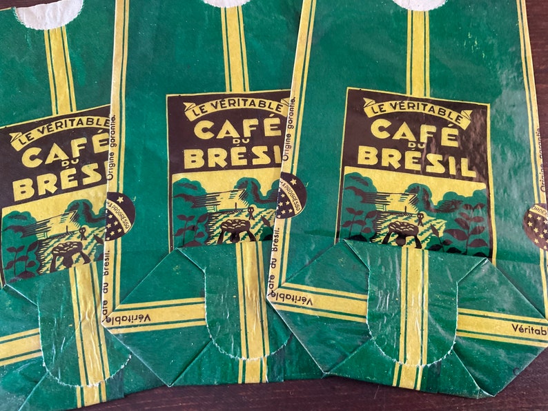 Four Vintage French Original Art Deco Cafe/coffee Bags - Etsy