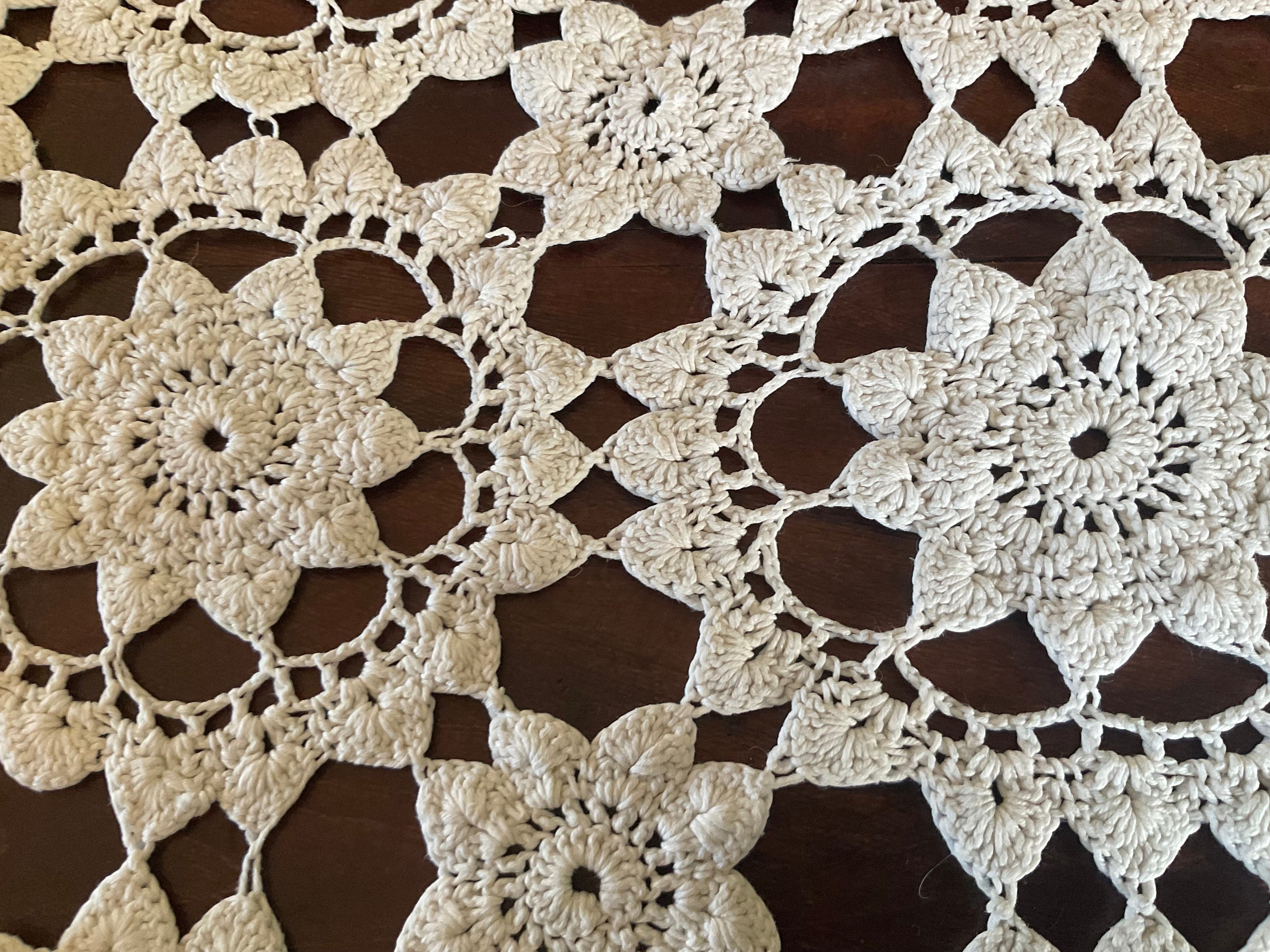 Vintage French Large Hand Worked Crochet Cotton Throw/ - Etsy