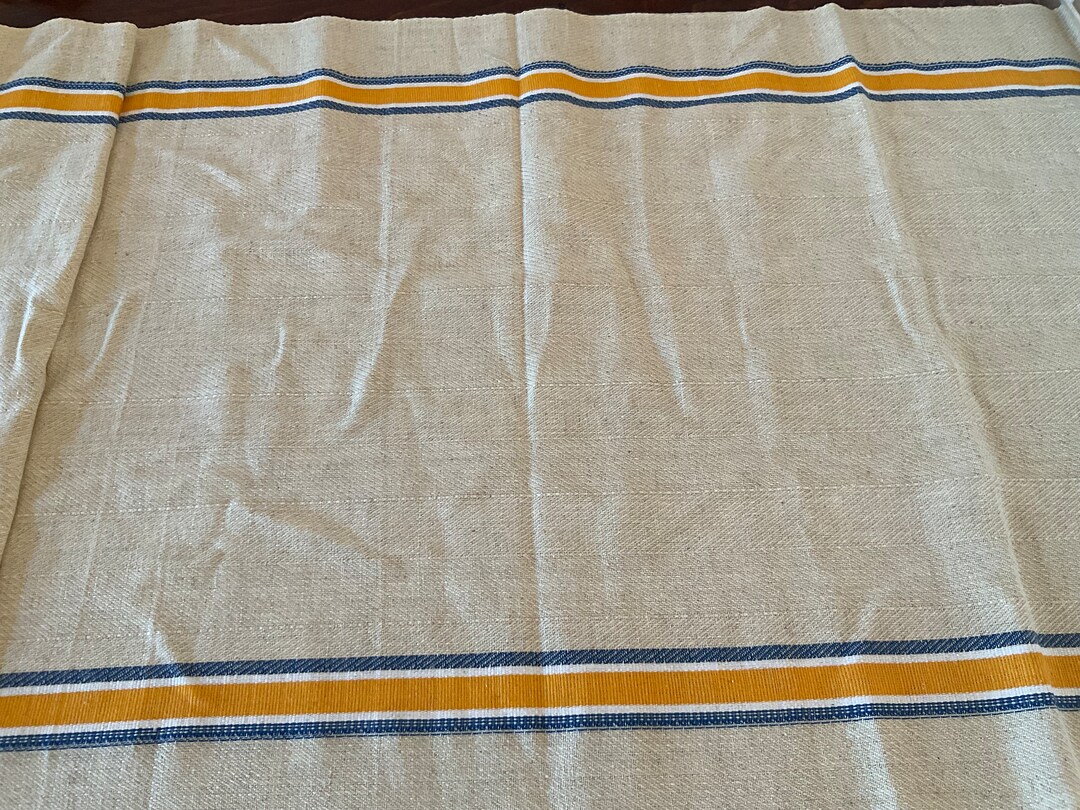 Superb Vintage French Striped Chevron Medium Weight Linen Torchon ...