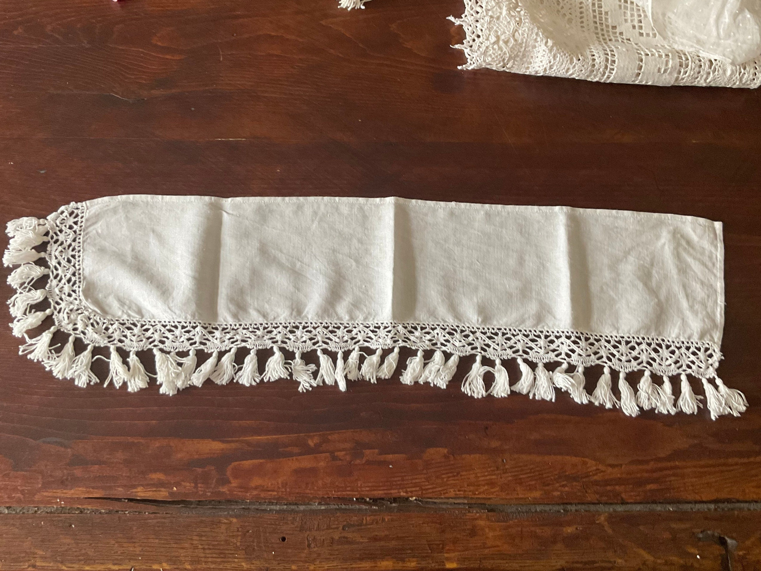 Vintage French Linen Mantle Cover/shelf Runner - Etsy