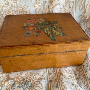 Vintage French Decoupage Small Wooden Box - Etsy