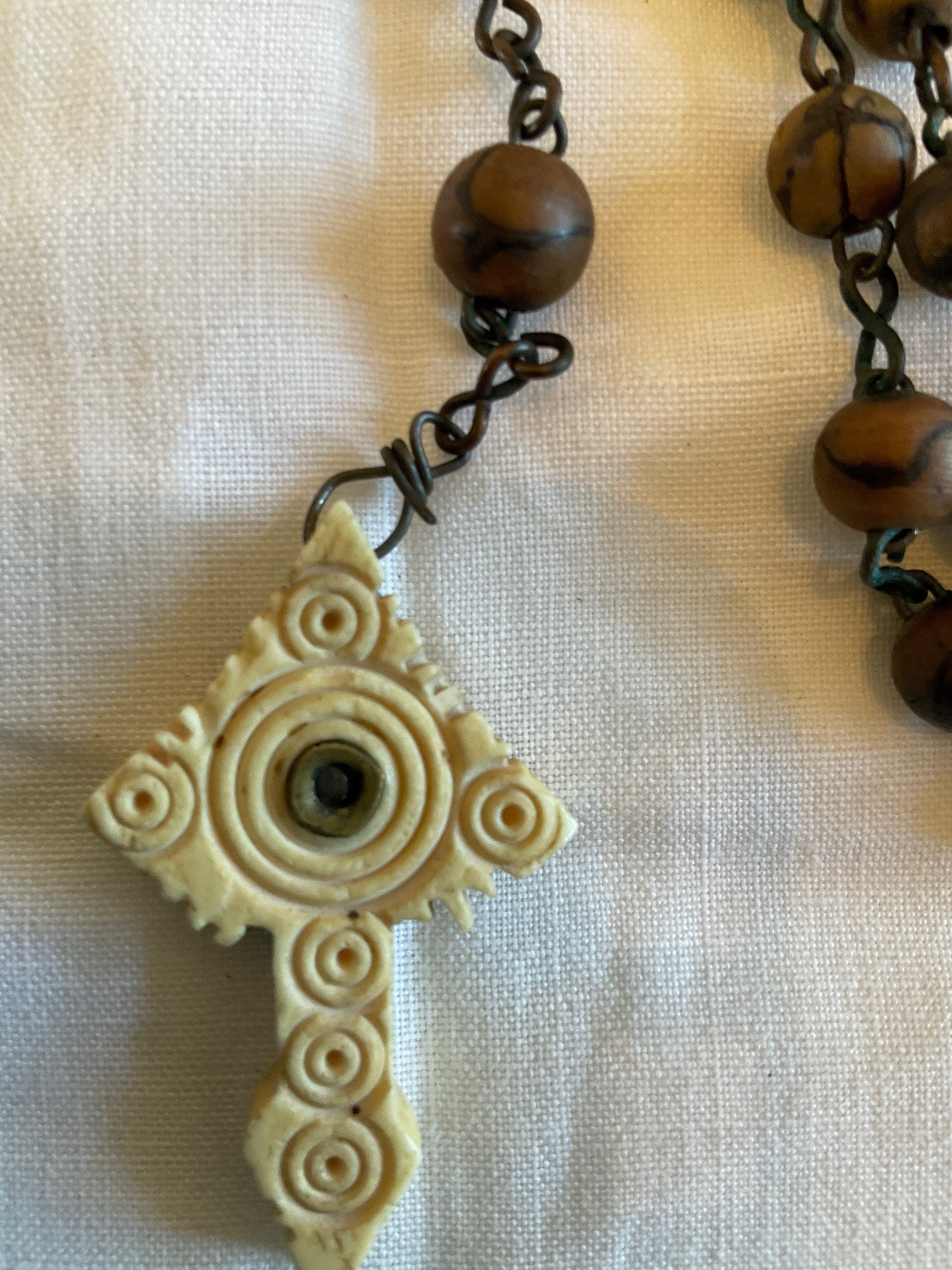 Antique French Stanhope Rosary Beads and Bone Crucifix - Etsy
