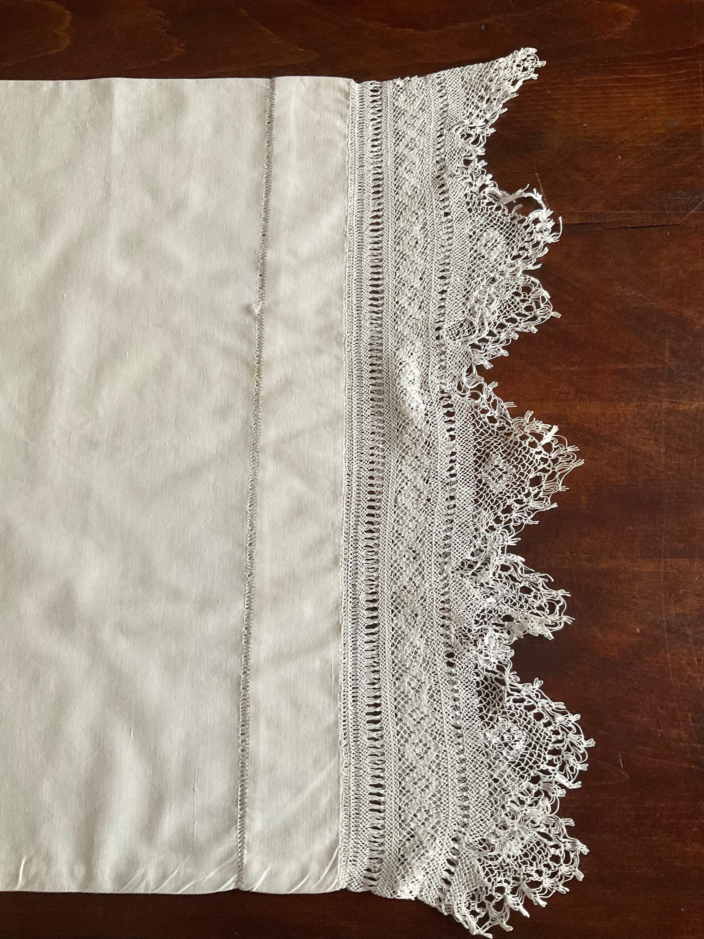 Antique French Handmade Lace Pillowcase - Etsy