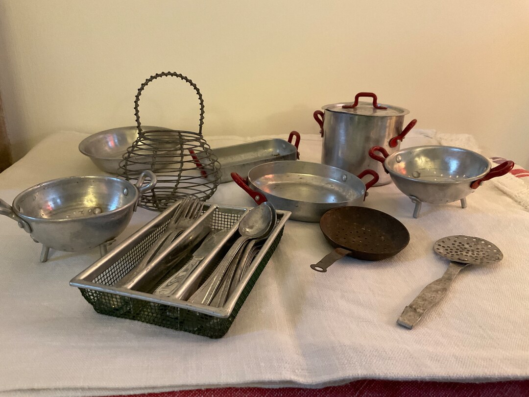 Super Vintage French Childs Cooking and Utensil Set - Etsy