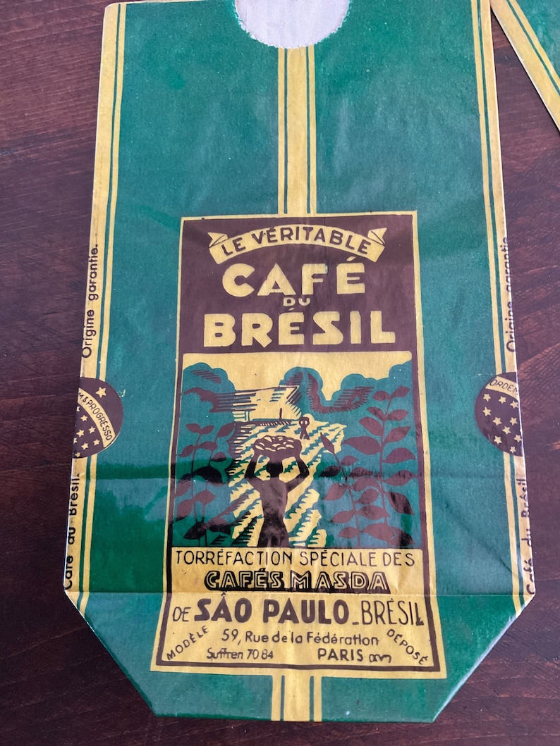 Four Vintage French Original Art Deco Cafe/coffee Bags - Etsy