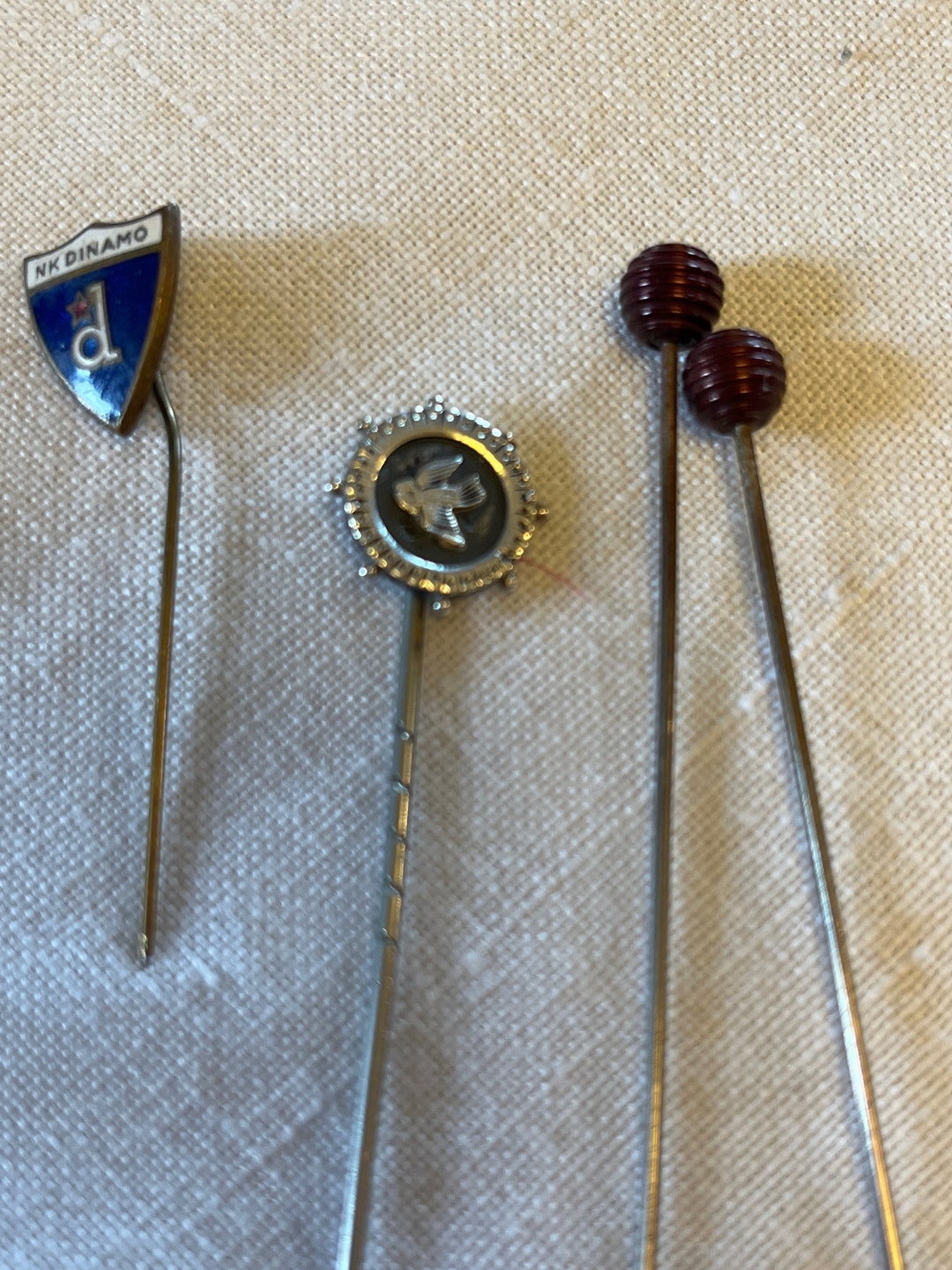 A Selection of Two Tie Pins/ Lapel Pins and a Set of Two Matching Hat Pins. - Etsy