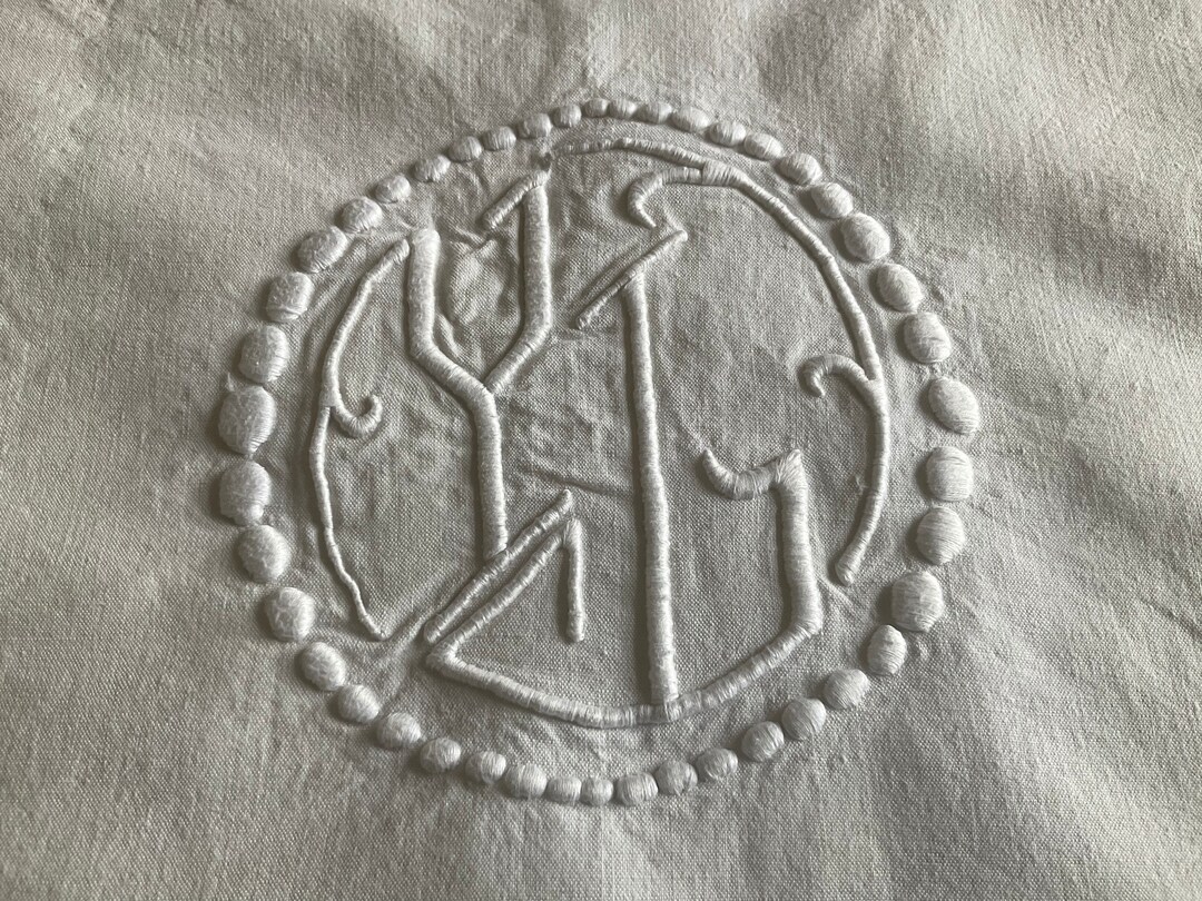 Antique French Art Deco Linen Monogrammed Dowry Sheet - Etsy