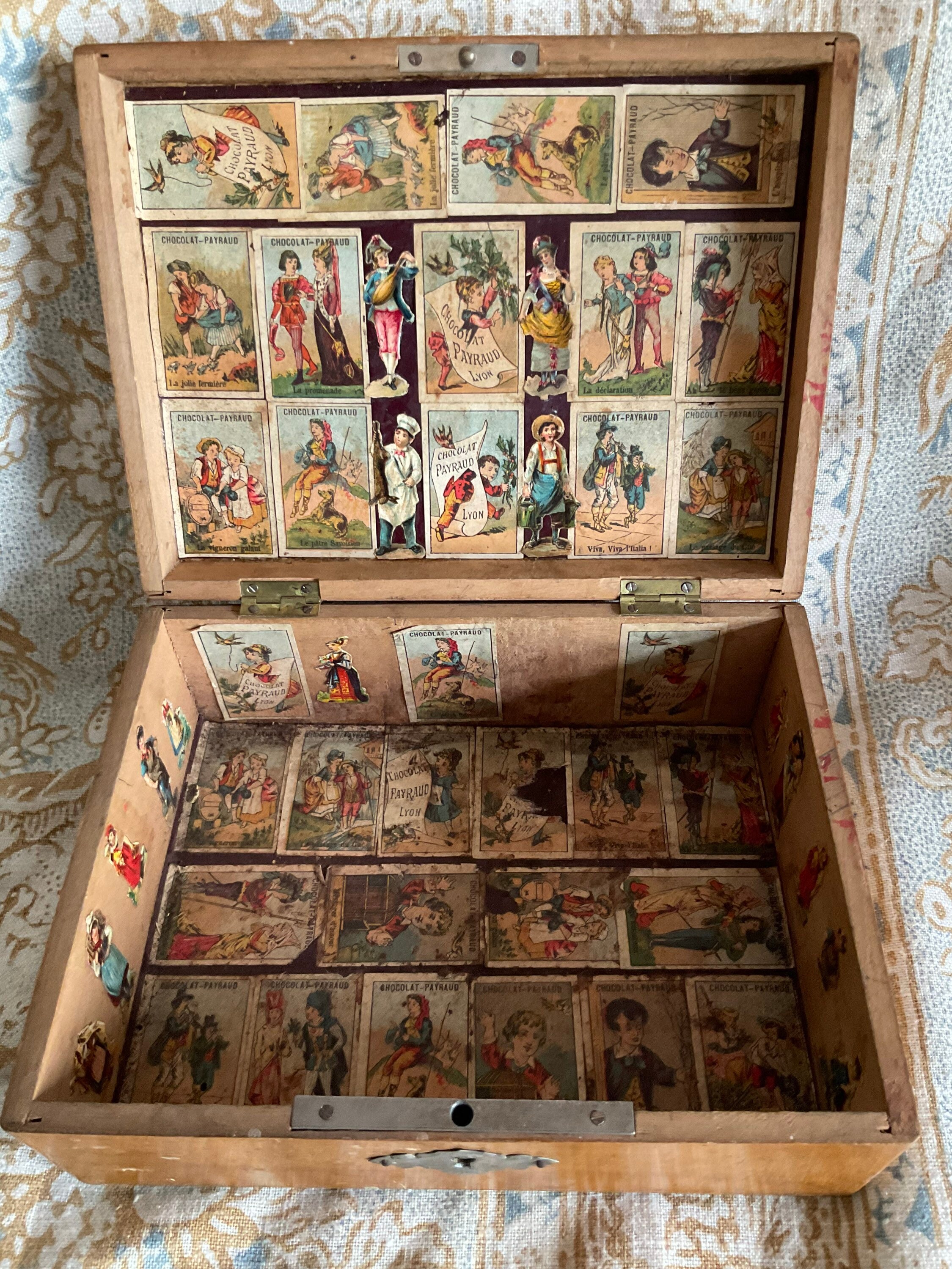 Vintage French Decoupage Small Wooden Box - Etsy