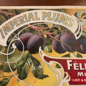 Original Antique French Wood Crate Fruit Advertising Label,fabulous! - Etsy