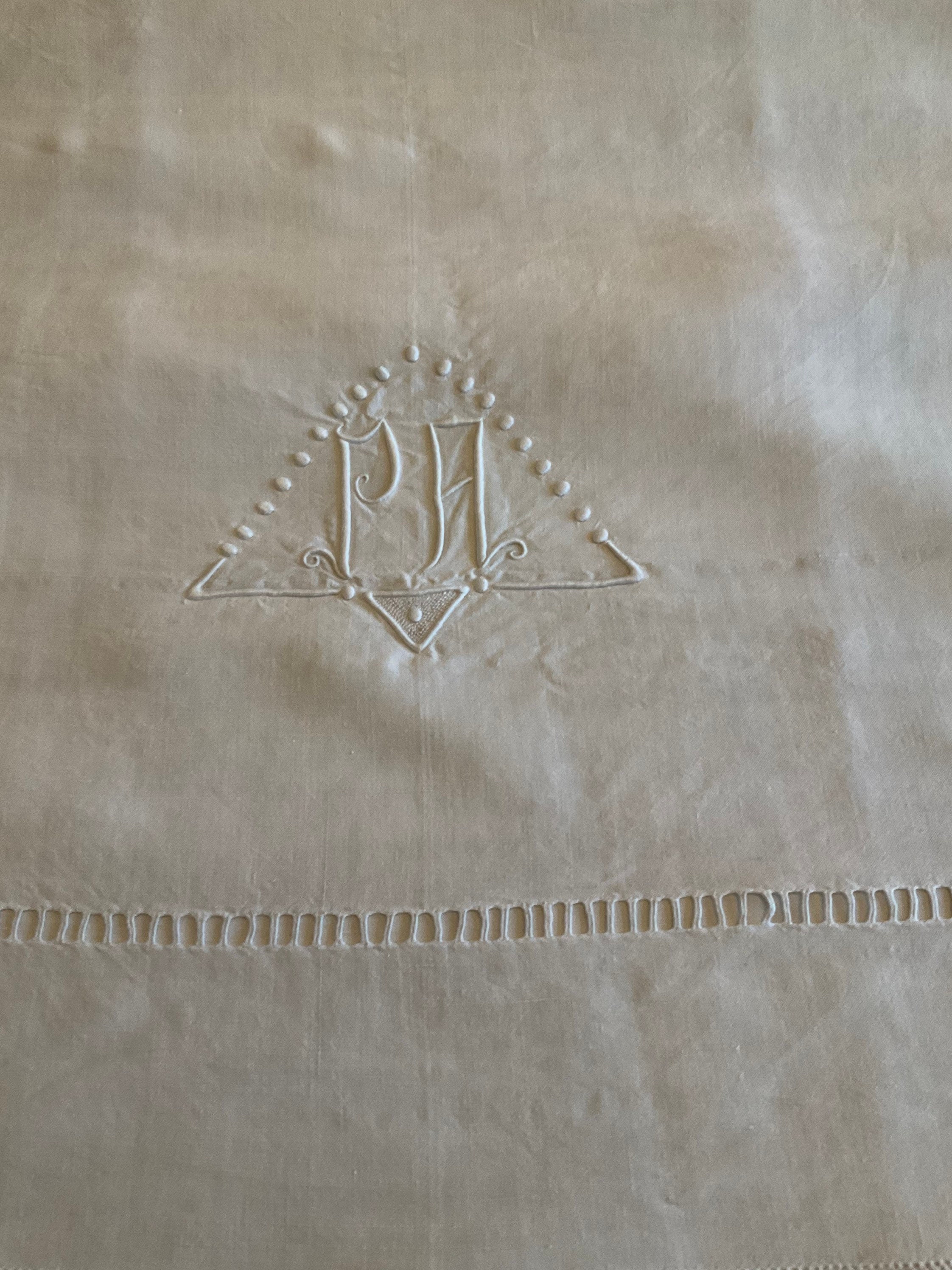 Fantastic Antique French Art Deco Linen Monogrammed Dowry Sheet - Etsy