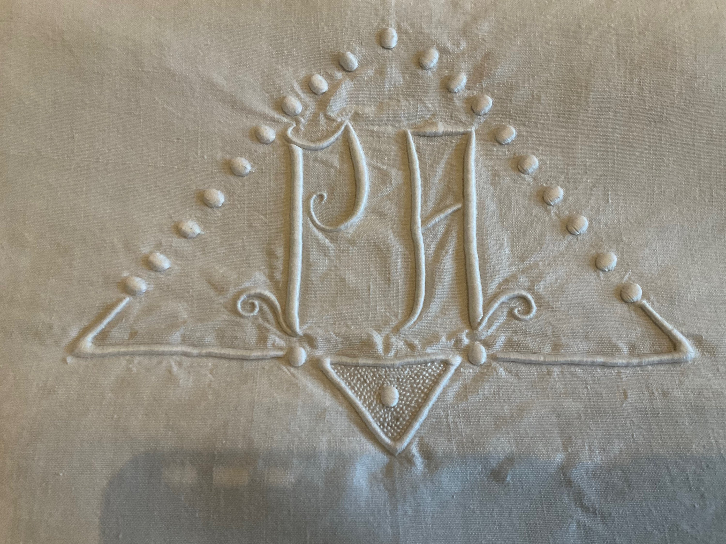 Fantastic Antique French Art Deco Linen Monogrammed Dowry Sheet - Etsy