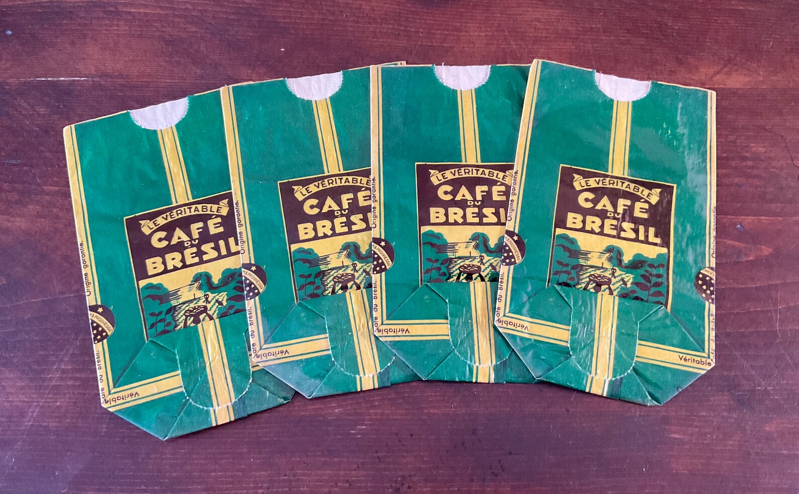 Four Vintage French Original Art Deco Cafe/coffee Bags - Etsy