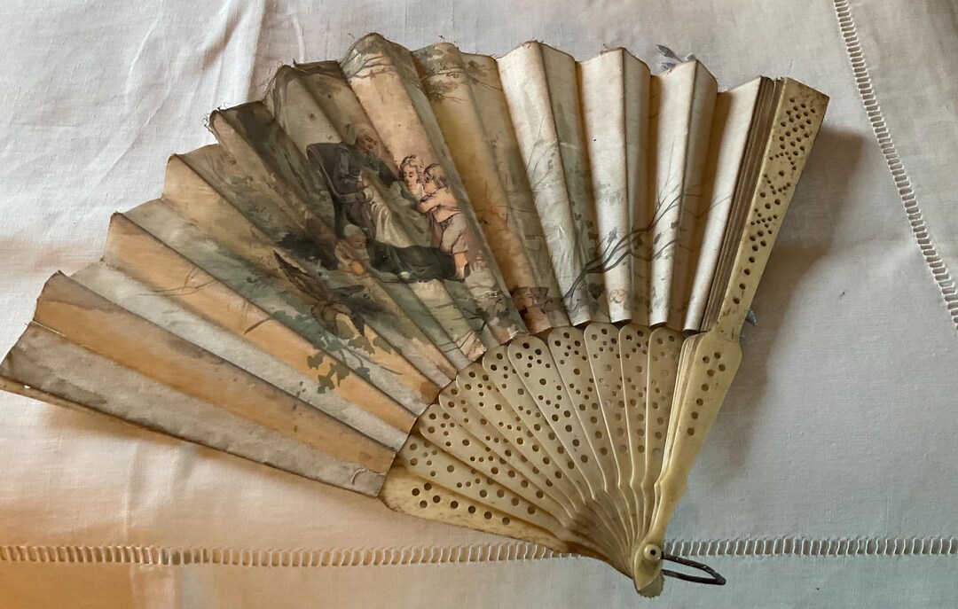 Antique French Paper Advertising Fan Paris. - Etsy