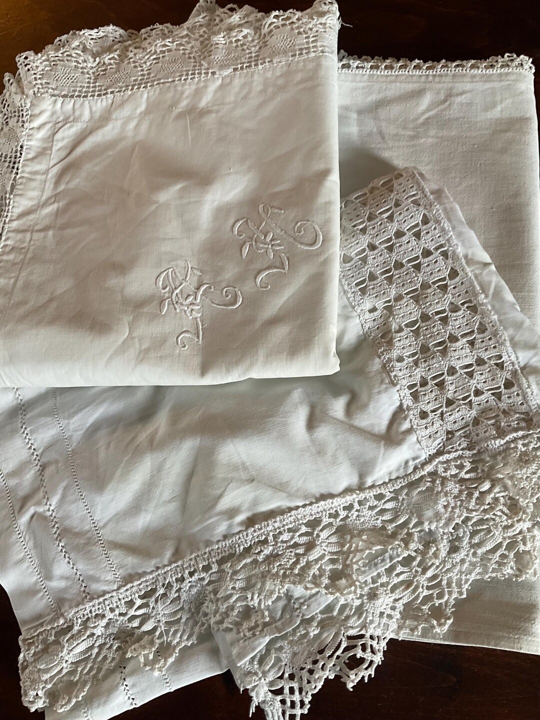 Three Antique French Embroidered and Lace Remnants. - Etsy