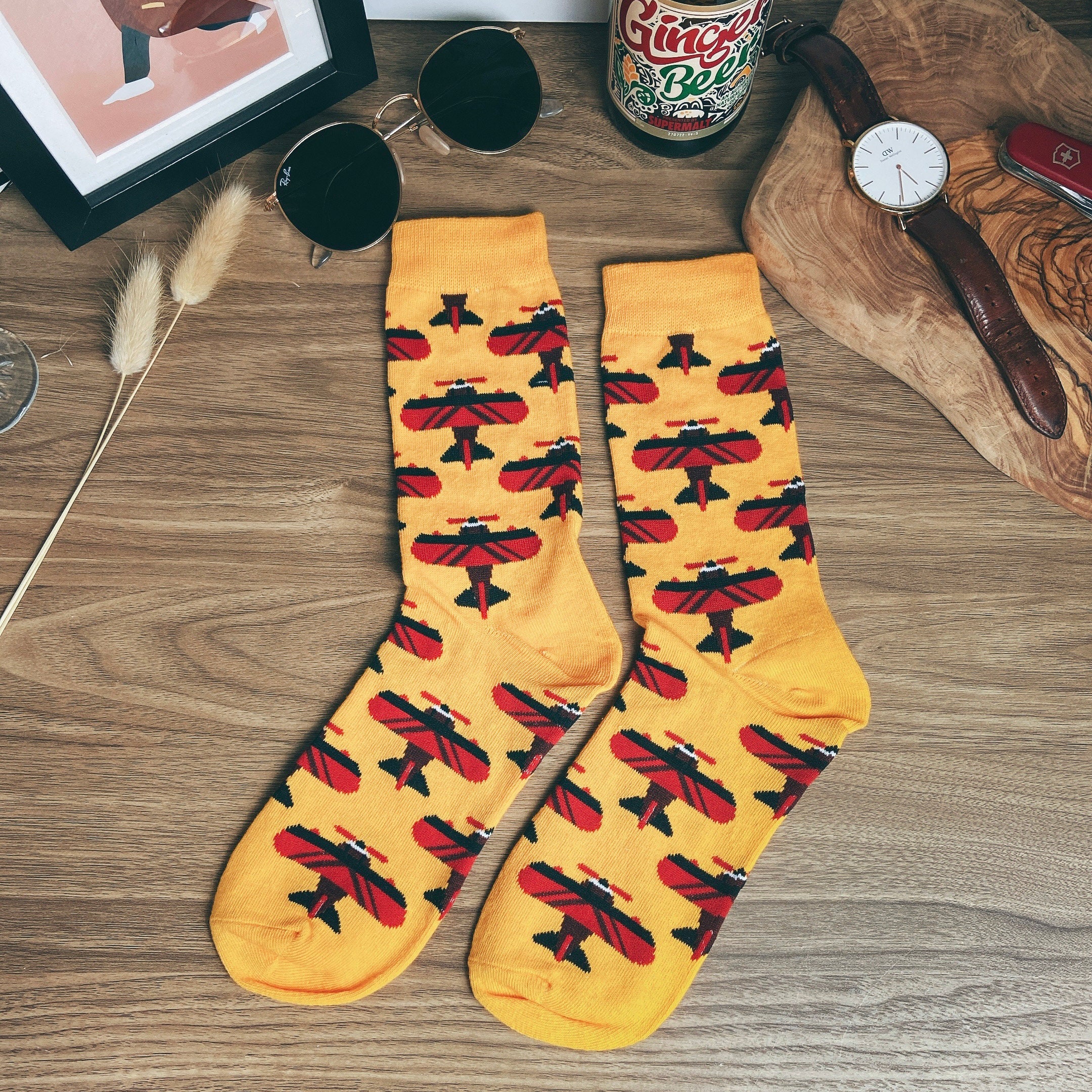 Airplane Socks Pilot Captain Plane Lover Groomsmen Socks Mens | Etsy UK