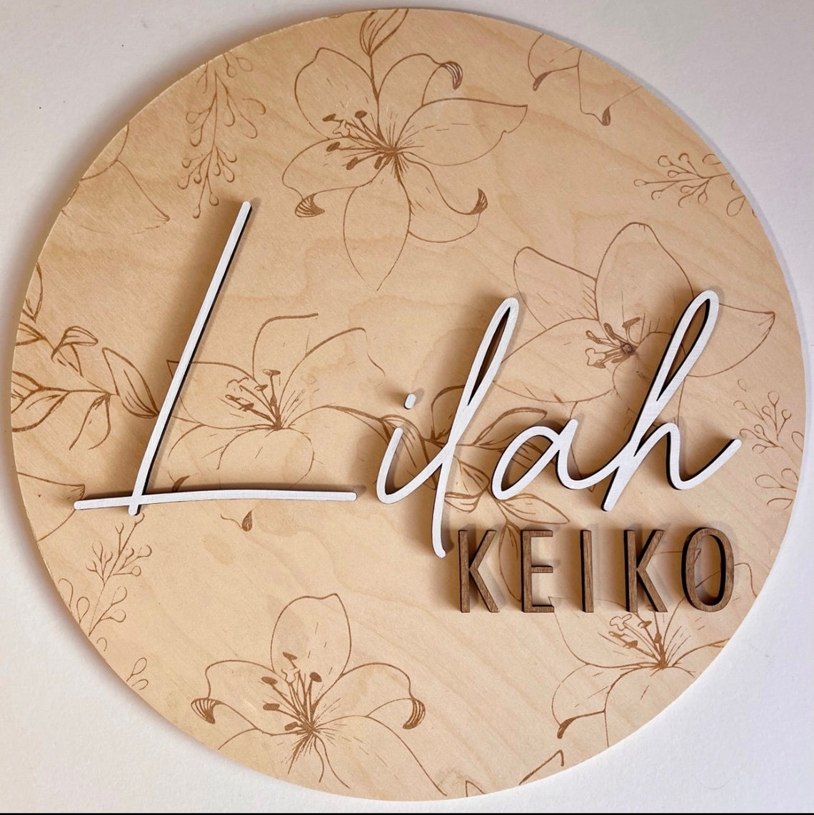 Baby Girl Nursery Sign // Nursery Sign // Floral Name Sign // - Etsy