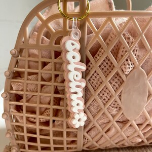 Groovy Girl Keychain | Retro Girl Bag Tags | Acrylic Name Keychains ...