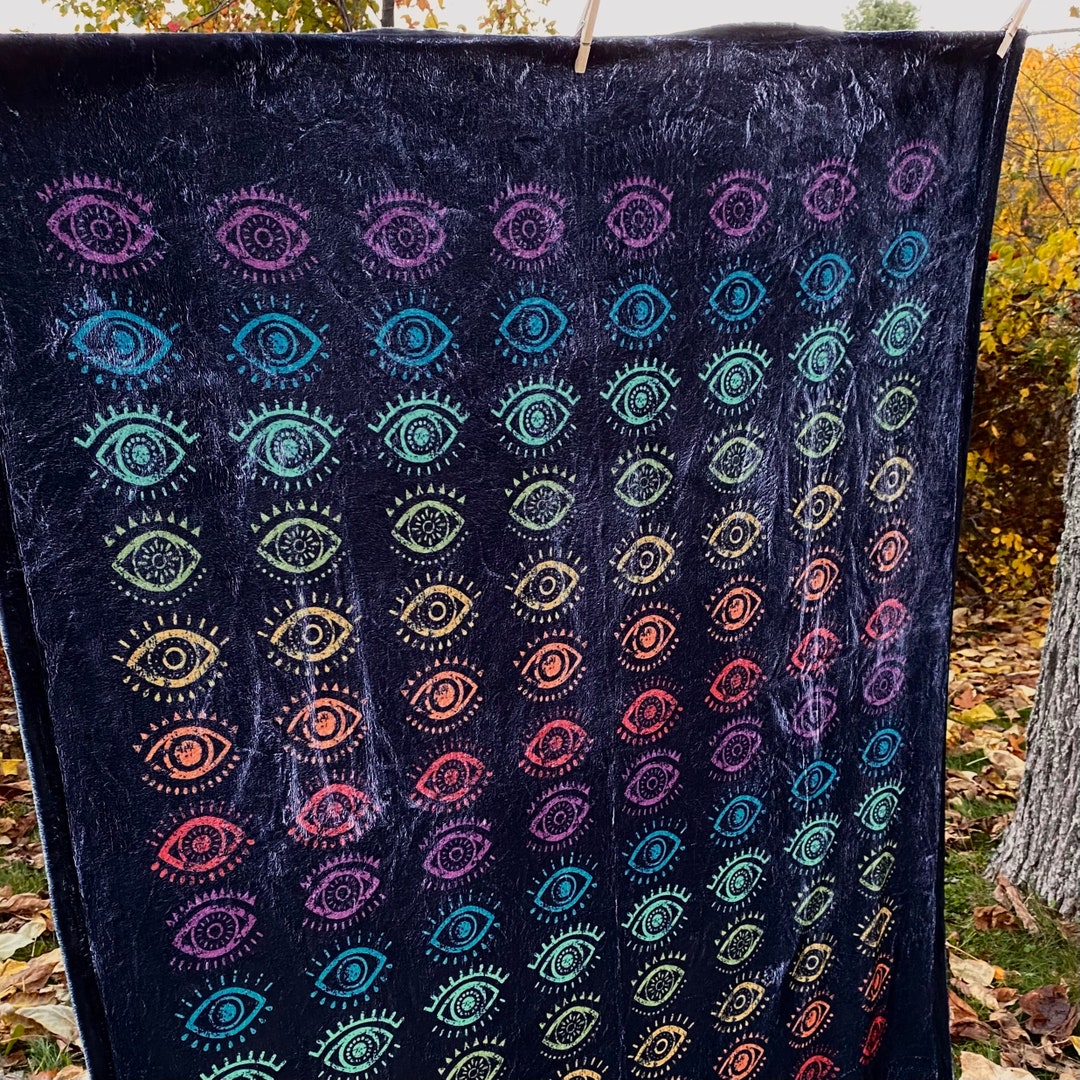 Evil Eye Throw Blanket | Eye of Protection | Third Eye | Chakra Blanket ...
