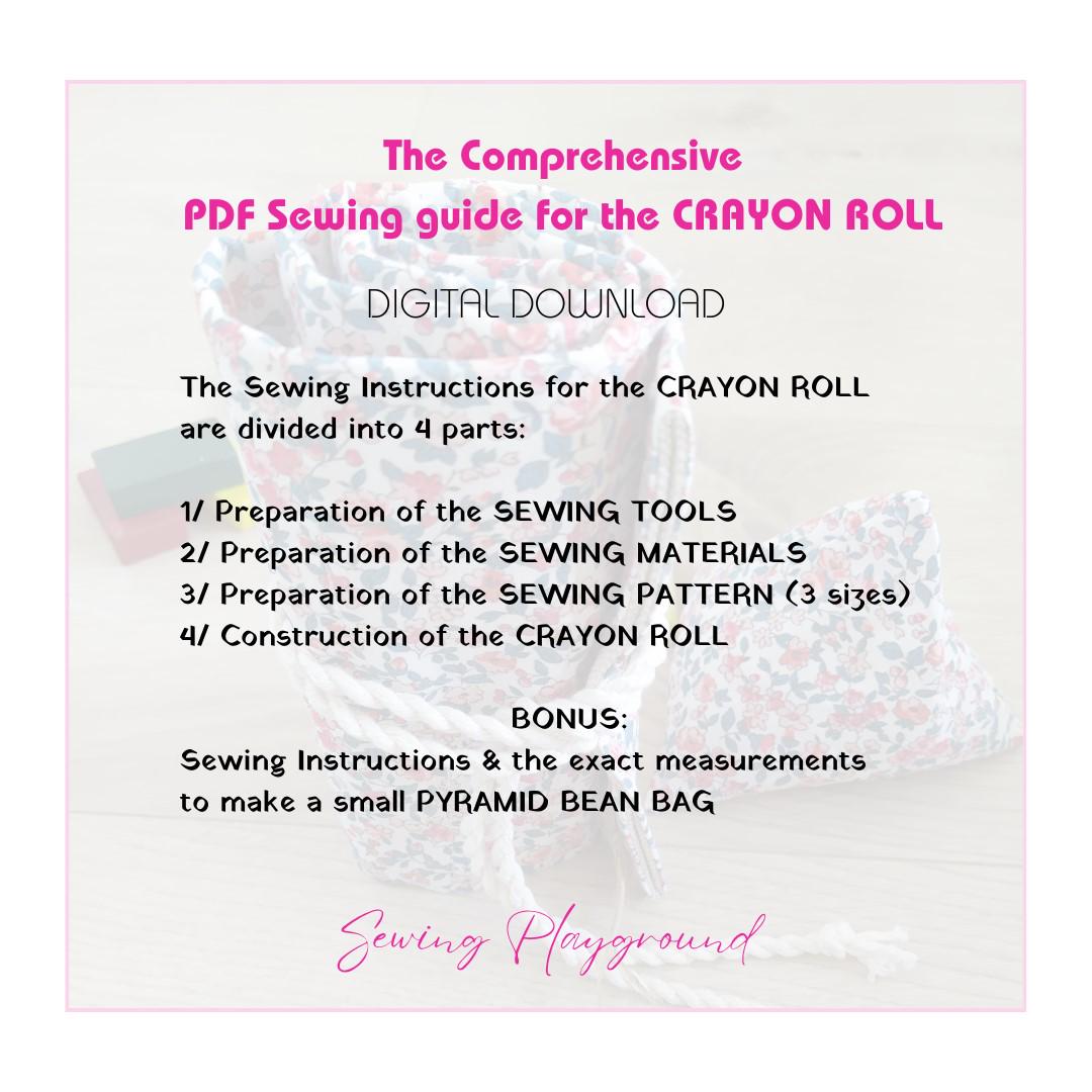 Waldorf Crayon Roll & Pyramid Bean Bag Sewing Tutorial (PDF Download ...